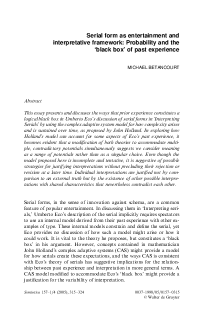 (PDF) Serial form as entertainment and interpretative framework ...