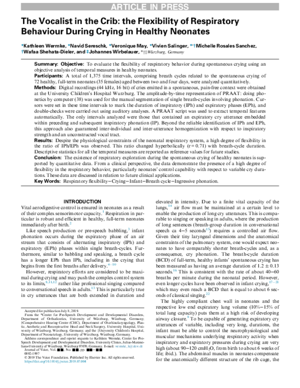 (PDF) The Vocalist in the Crib: the Flexibility of Respiratory ...