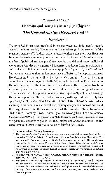 (PDF) Hermits and ascetics in Ancient Japan : The concept of Hijiri ...