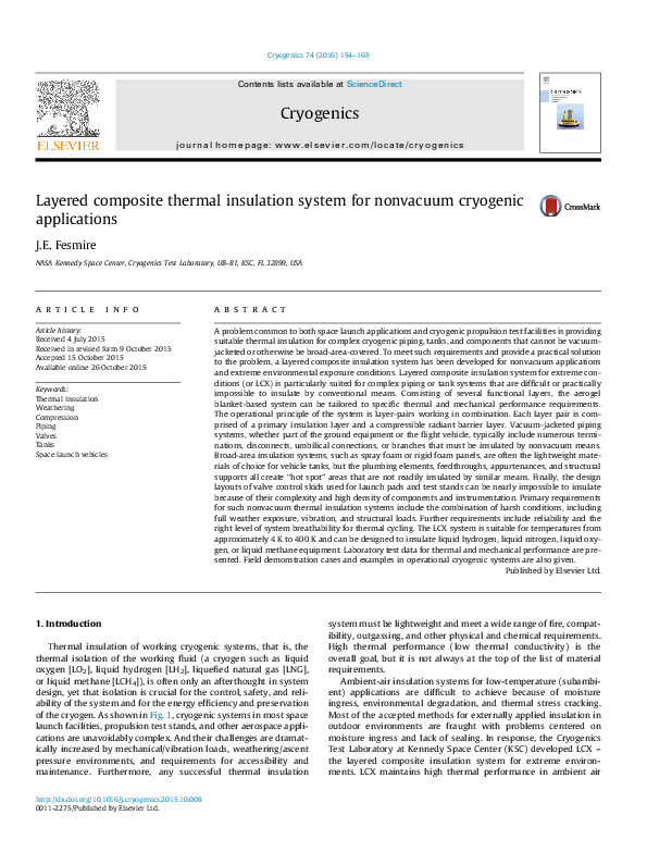 (PDF) Layered composite thermal insulation system for nonvacuum ...