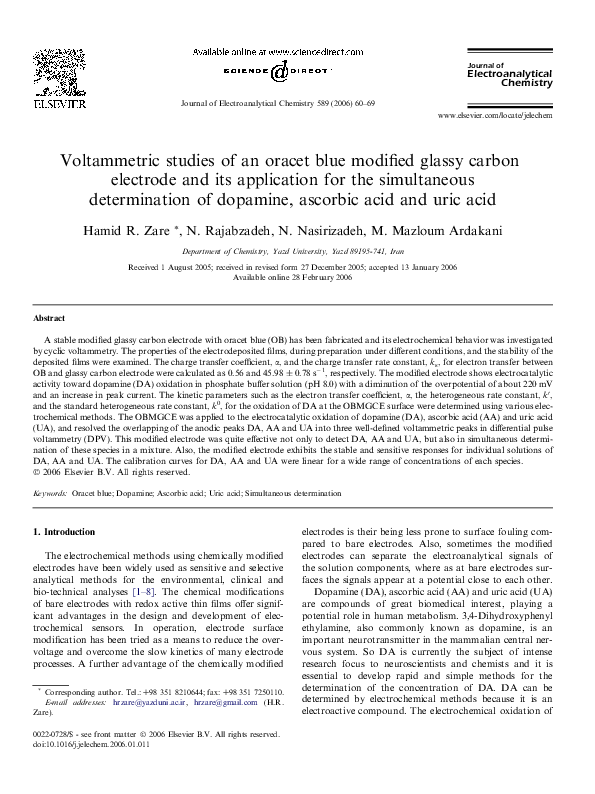 (PDF) Voltammetric studies of an oracet blue modified glassy carbon ...