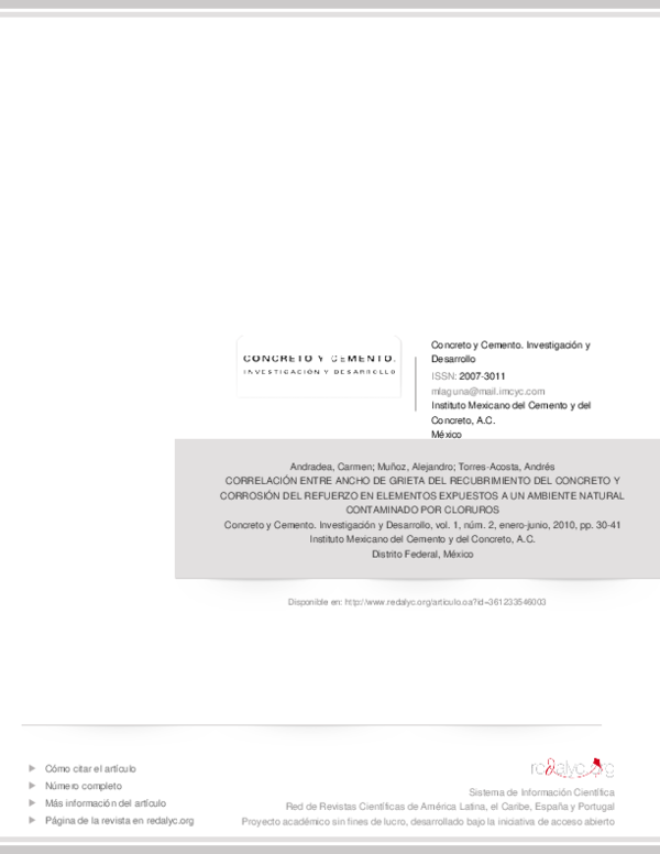(PDF) Correlación entre ancho de grieta del recubrimiento del concreto y corrosión del refuerzo ...