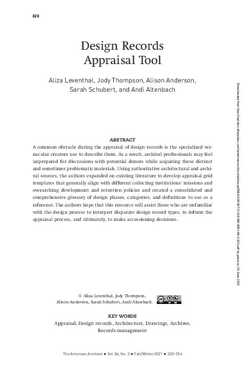 (PDF) Design Records Appraisal Tool