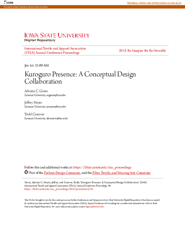 (PDF) Kuroguro Presence: A Conceptual Design Collaboration