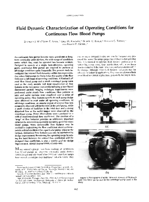 (PDF) Fluid Dynamic Characterization of Operating Conditions for ...
