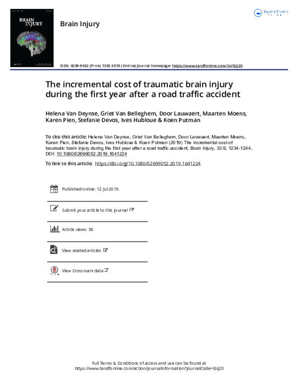 (PDF) The incremental cost of traumatic brain injury during the first ...