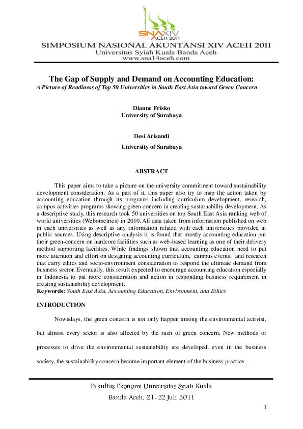 (PDF) The Gap of Supply and Demand on Accounting Education: A Picture ...