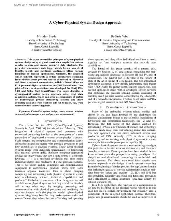 (PDF) A Cyber-Physical System Design Approach