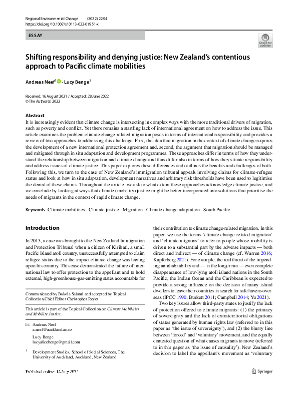 (PDF) Shifting responsibility and denying justice: New Zealand’s ...
