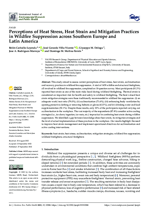 (PDF) Perceptions of Heat Stress, Heat Strain and Mitigation Practices ...