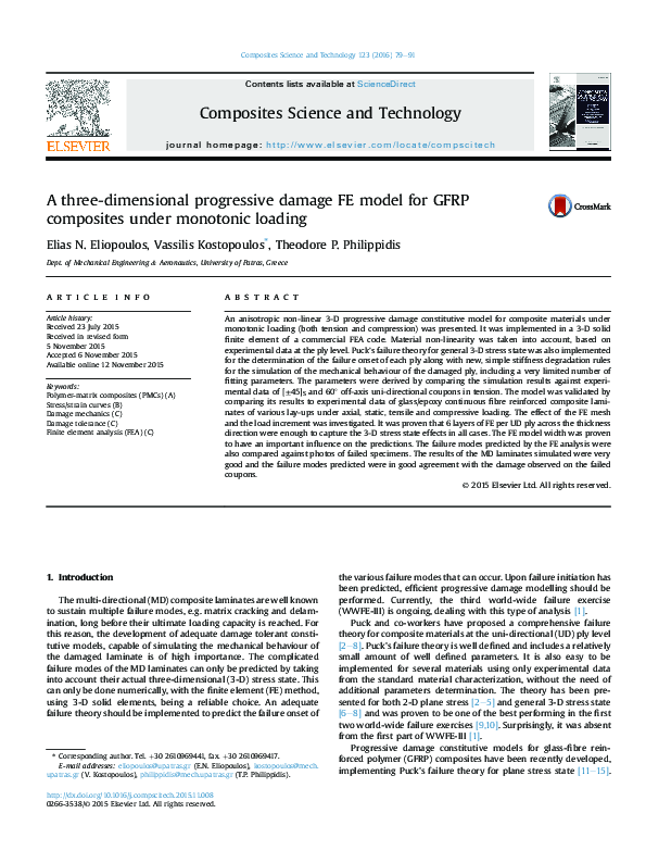 (PDF) A three-dimensional progressive damage FE model for GFRP ...
