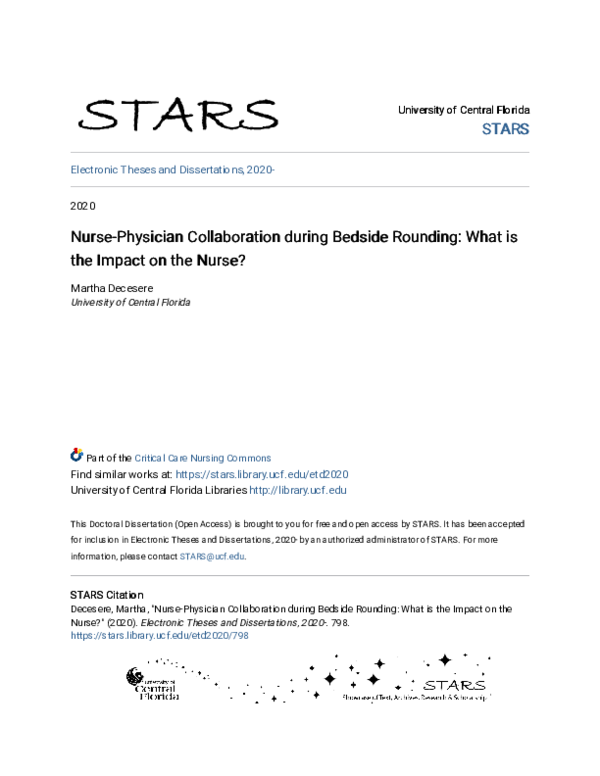 (PDF) Nurse-Physician Collaboration during Bedside Rounding: What is ...