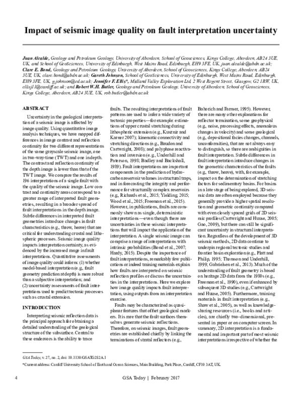 (PDF) Impact of seismic image quality on fault interpretation uncertainty
