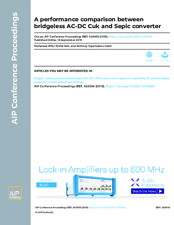 (PDF) A performance comparison between bridgeless AC-DC Cuk and Sepic ...