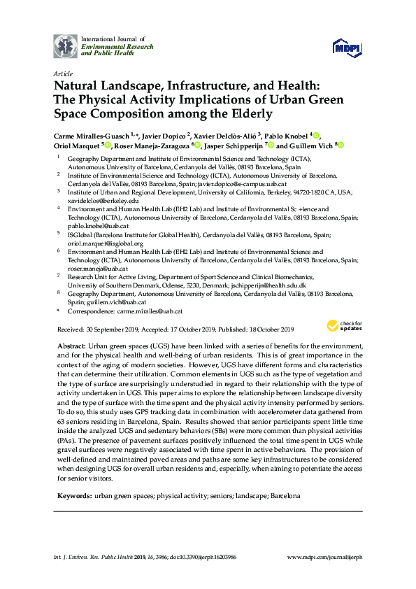 (PDF) Natural Landscape, Infrastructure, and Health: The Physical ...