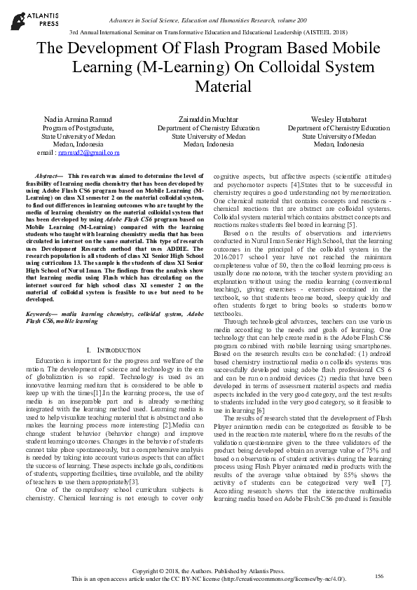 (PDF) The Development Of Flash Program Based Mobile Learning (M-Learning) On Colloidal System ...