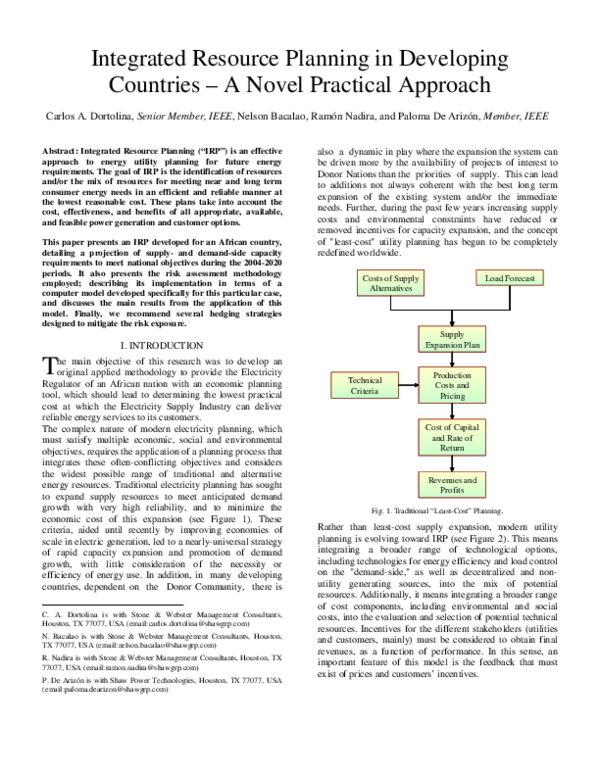 (PDF) Integrated resource planning in developing countries - a novel ...