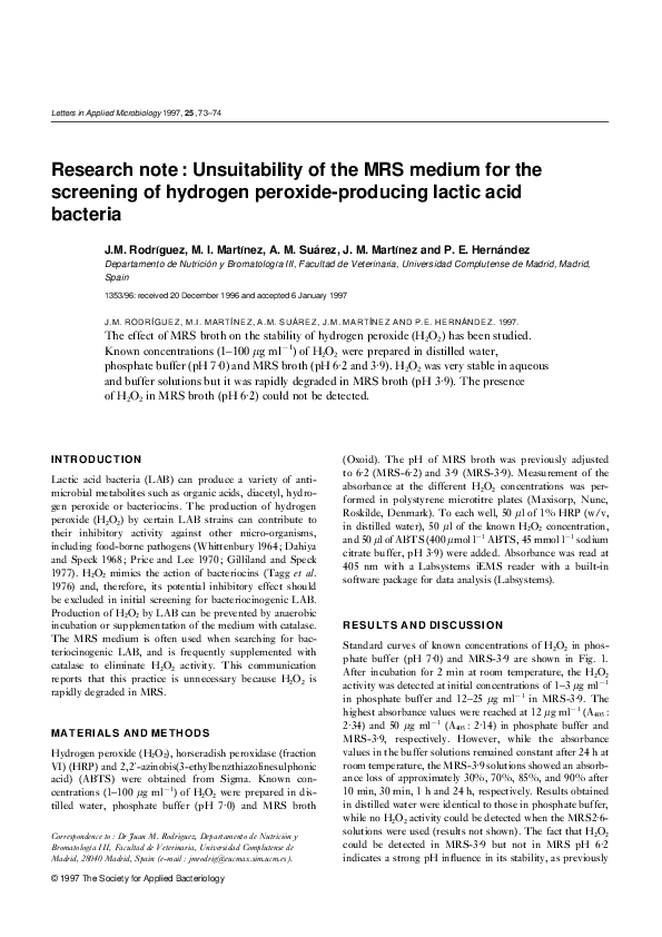 (PDF) Research note : Unsuitability of the MRS medium for the screening ...