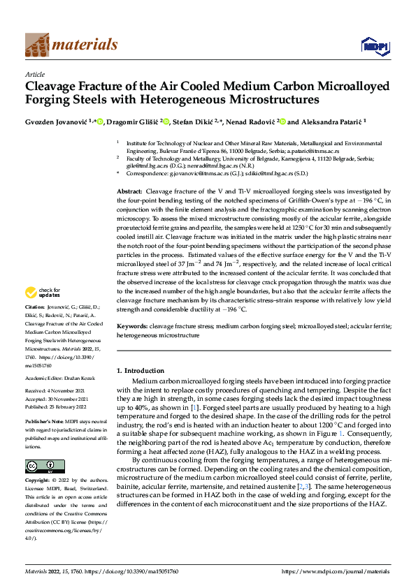 (PDF) Cleavage Fracture of the Air Cooled Medium Carbon Microalloyed ...