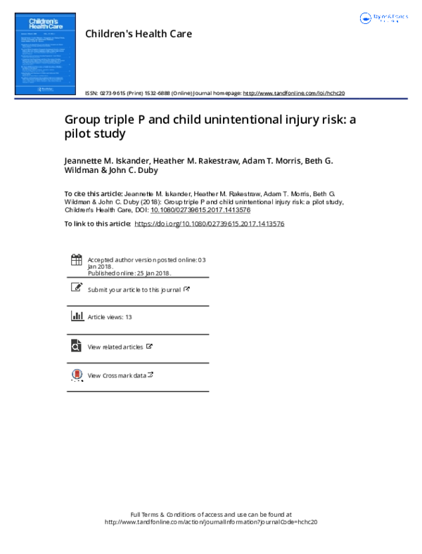 (PDF) Group triple P and child unintentional injury risk: a pilot study