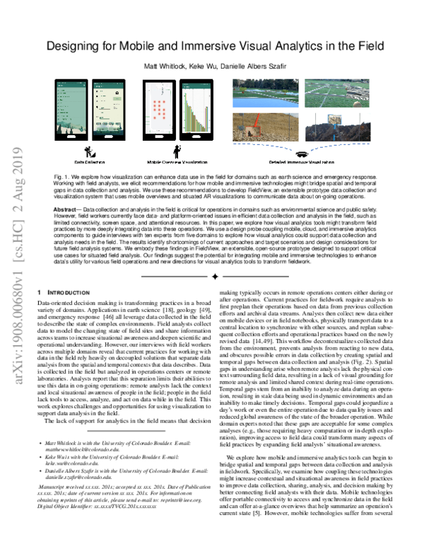 (PDF) Designing for Mobile and Immersive Visual Analytics in the Field