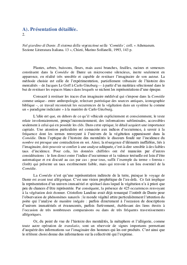 (PDF) Nel Giardino di Dante. Il sistema della vegetazione nella Comedia ...