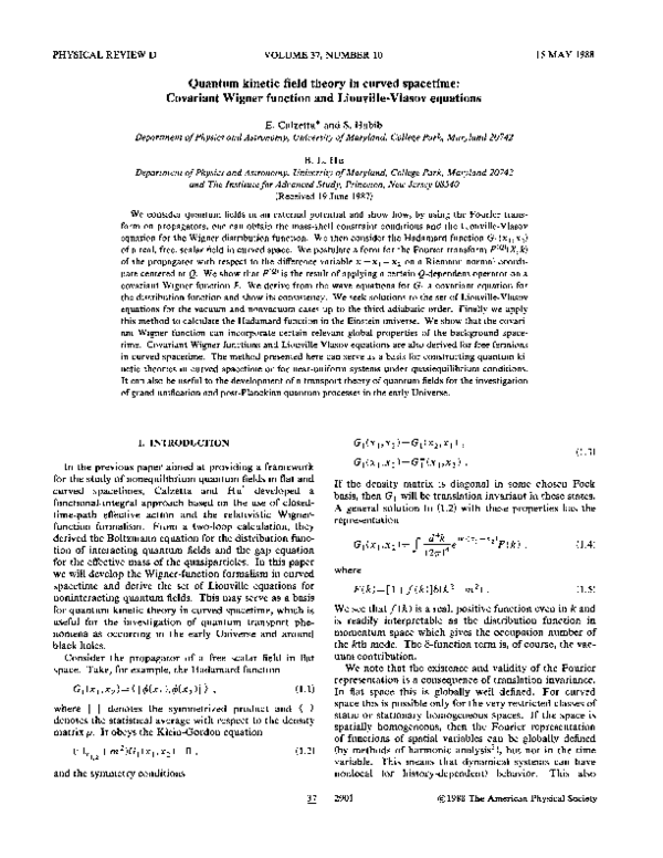 (PDF) Quantum kinetic field theory in curved spacetime: Covariant ...