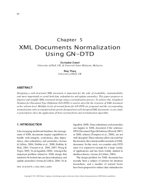 (PDF) XML Documents Normalization Using GN-DTD