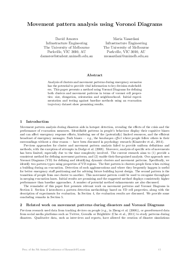 (PDF) Movement pattern analysis using voronoi diagrams