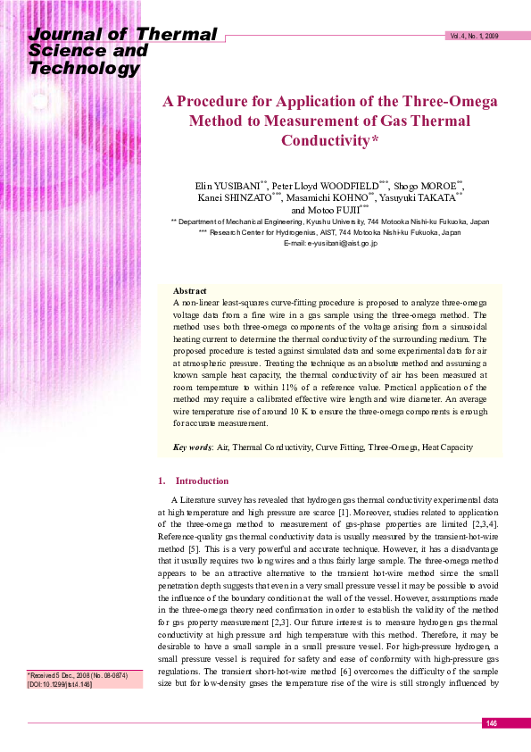 (PDF) A Procedure for Application of the Three-Omega Method to Measurement of Gas Thermal ...