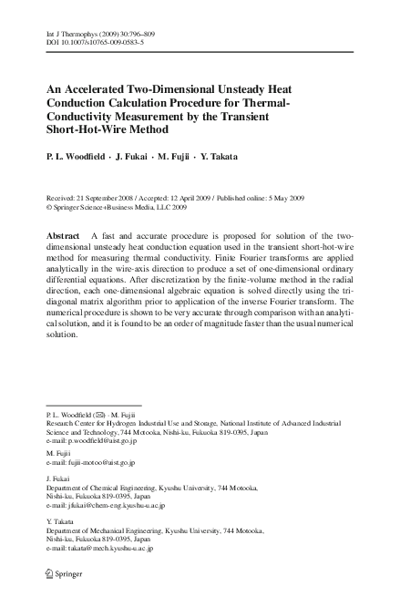 Pdf An Accelerated Two Dimensional Unsteady Heat Conduction Calculation Procedure For Thermal