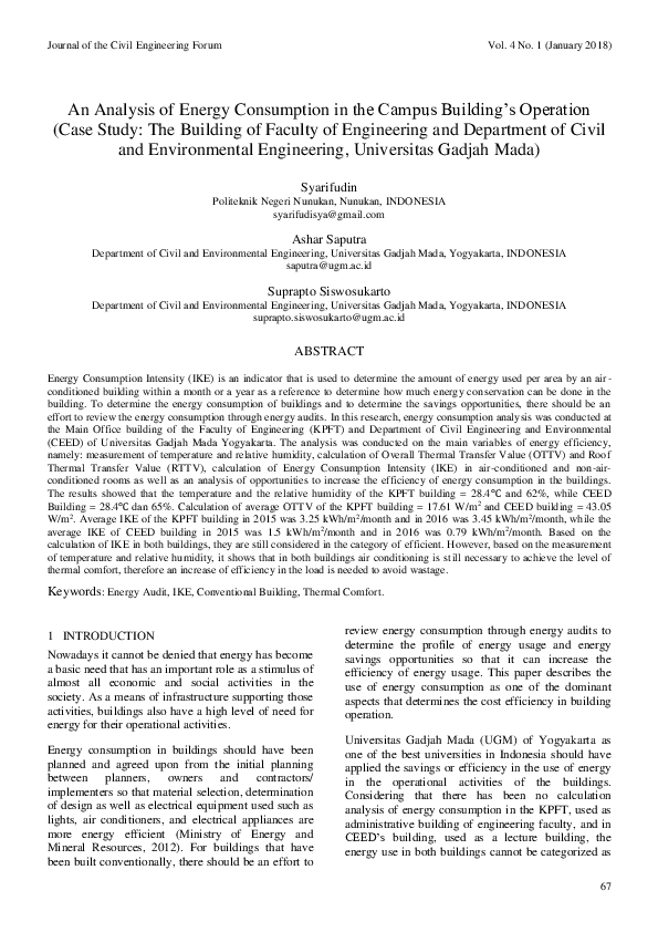 (PDF) An Analysis of Energy Consumption in the Campus Building’s Operation (Case Study: The ...