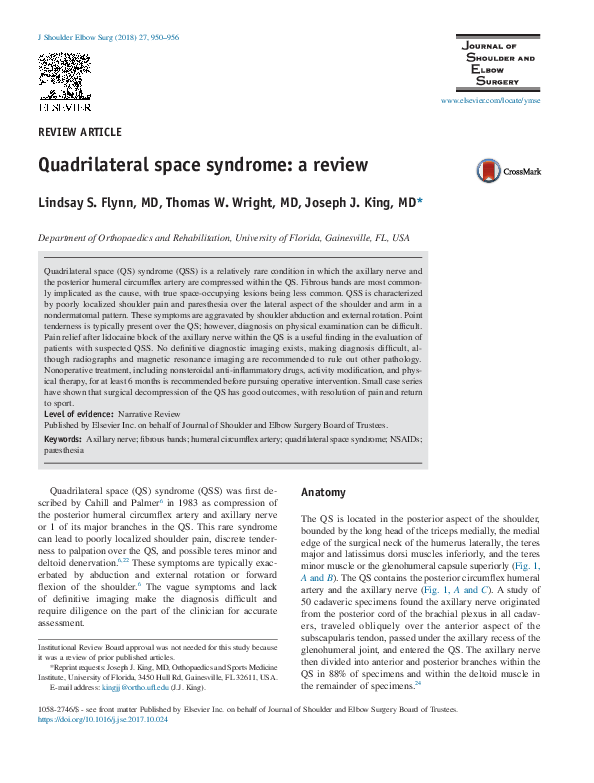 (PDF) Quadrilateral space syndrome: a review