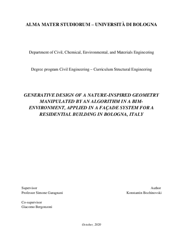 (PDF) Generative design of a nature-inspired geometry manipulated by an algorithm in a BIM ...