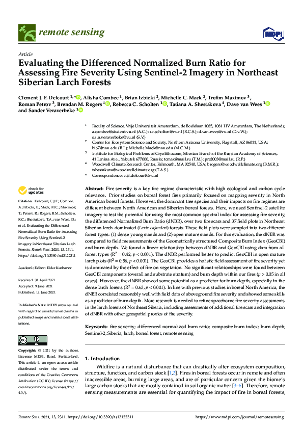 (PDF) Evaluating the differenced Normalized Burn Ratio for assessing ...