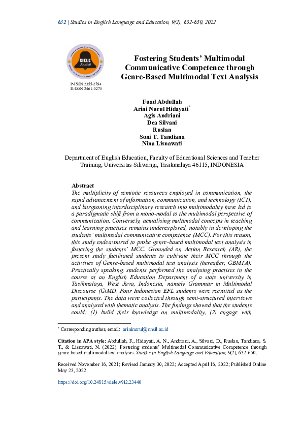 (PDF) Fostering students’ Multimodal Communicative Competence through genre-based multimodal ...
