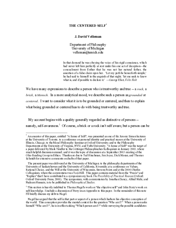 (PDF) The Centered Self