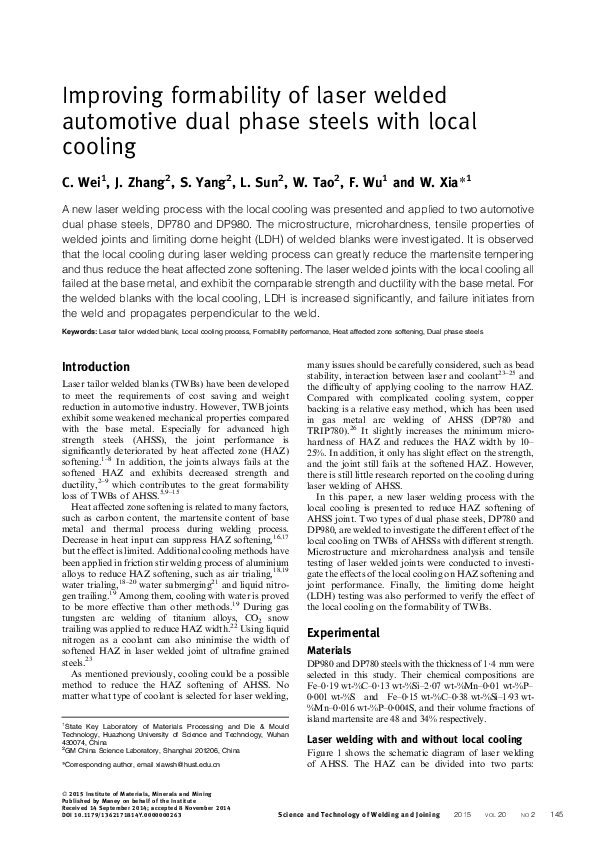 (PDF) Improving formability of laser welded automotive dual phase ...