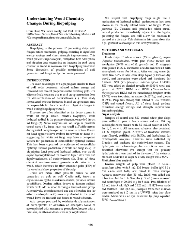 (PDF) Understanding wood chemistry changes during biopulping