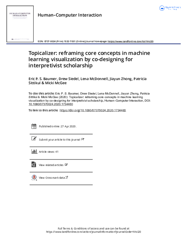 (PDF) Topicalizer: reframing core concepts in machine learning visualization by co-designing for ...