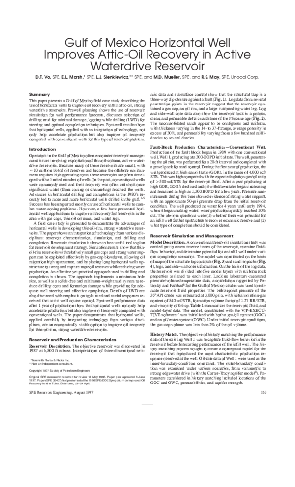 (PDF) Gulf of Mexico Horizontal Well Improves Attic-Oil Recovery in ...