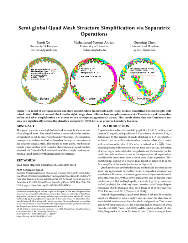 (PDF) Semi-global Quad Mesh Structure Simplification via Separatrix ...
