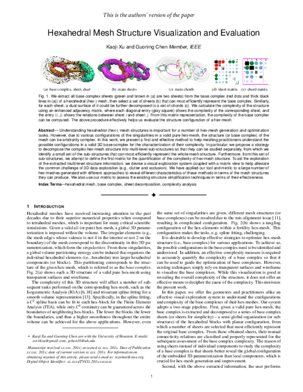 (PDF) Hexahedral Mesh Structure Visualization and Evaluation