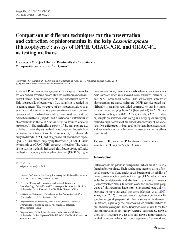 (PDF) Comparison of different techniques for the preservation and ...