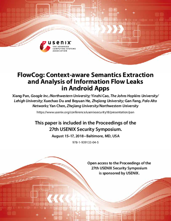 Pdf Flowcog Context Aware Semantics Extraction And Analysis Of Information Flow Leaks In