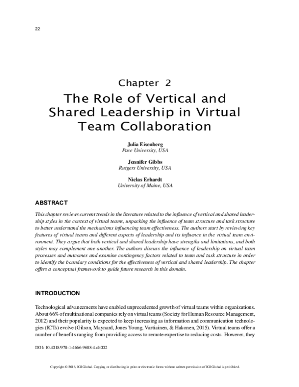 (PDF) The Role of Vertical and Shared Leadership in Virtual Team ...