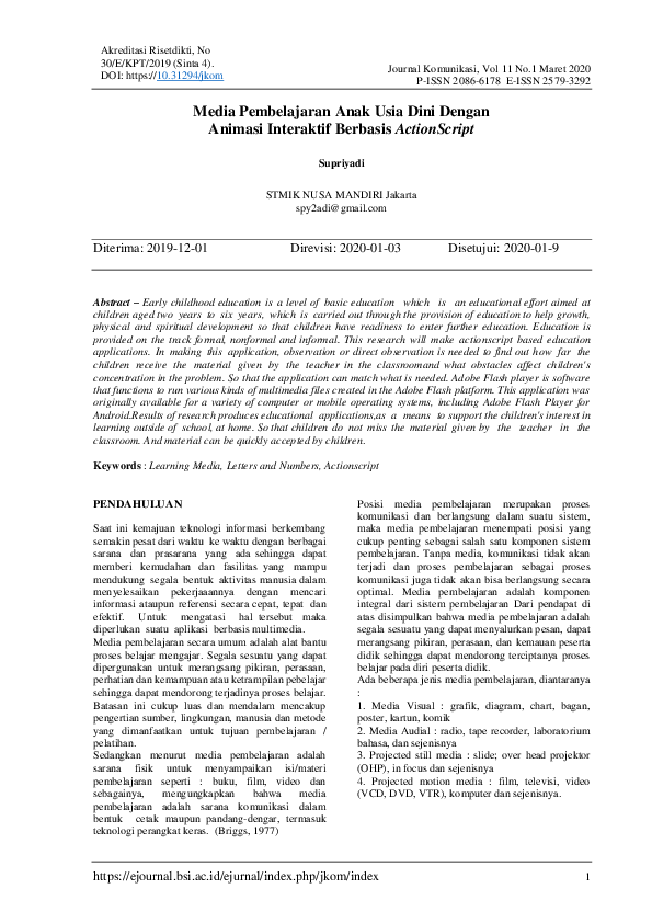 (PDF) Media Pembelajaran Anak Usia Dini Dengan Animasi Interaktif ...