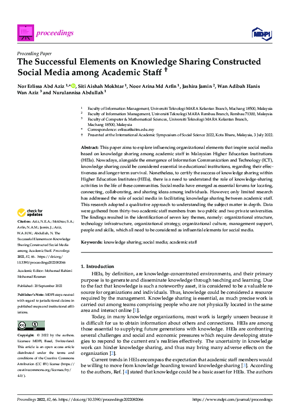 (PDF) The Successful Elements on Knowledge Sharing Constructed Social ...