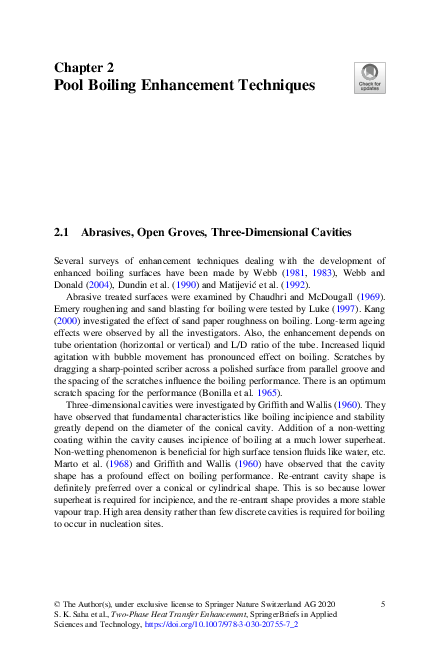 (PDF) Pool Boiling Enhancement Techniques