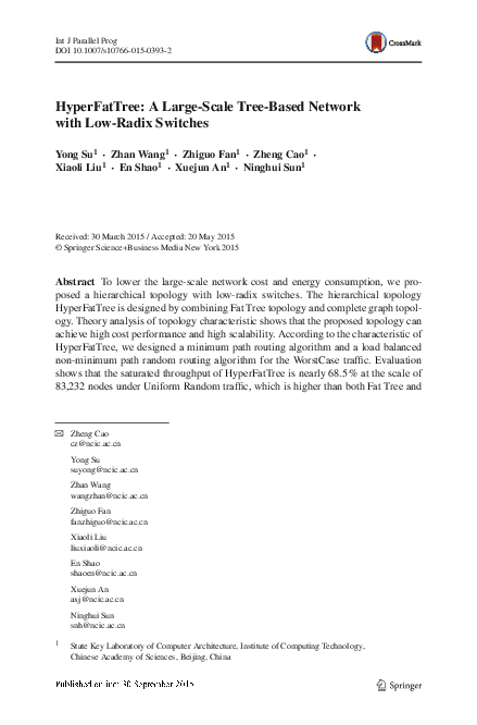 (PDF) HyperFatTree: A Large-Scale Tree-Based Network with Low-Radix Switches